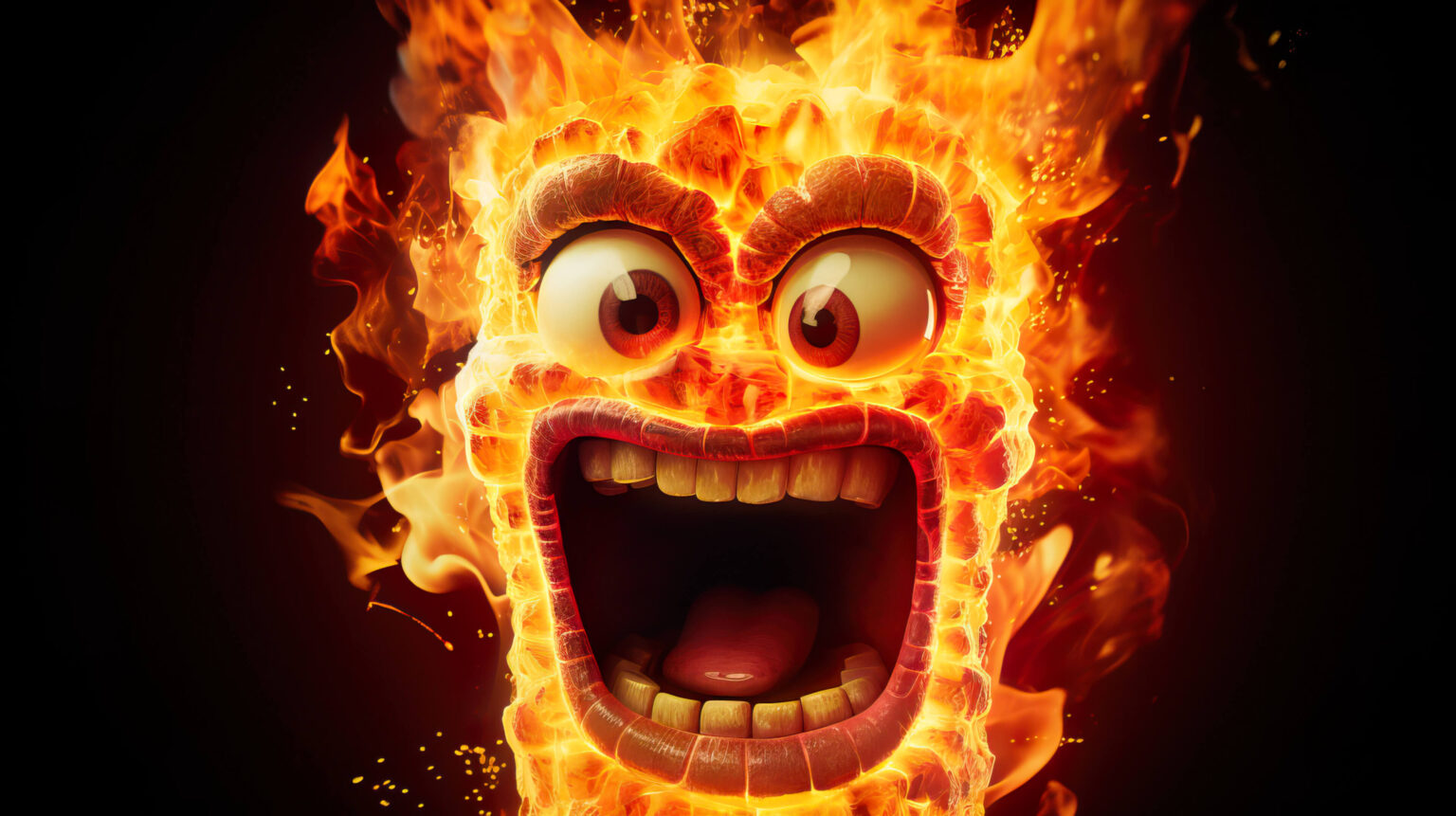 Fire SpongeBob Wallpaper, Free, 4k
