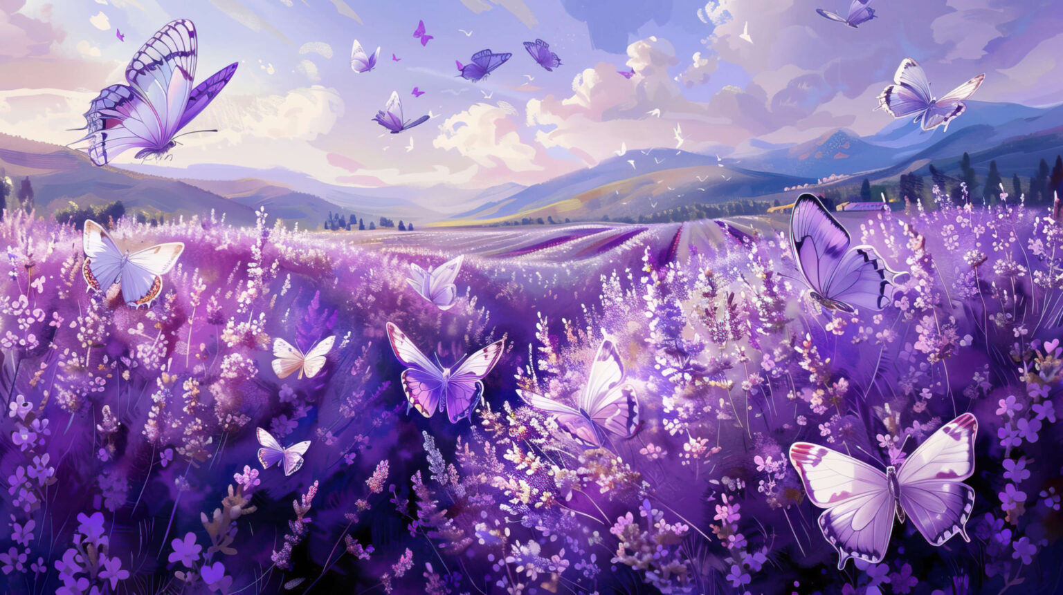Lavender Butterfly Wallpaper, Free, 4k