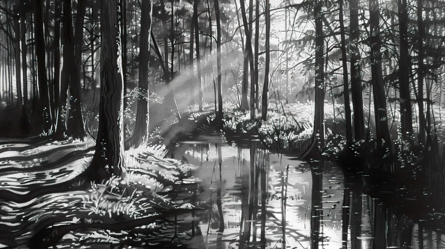 Black and White Nature Wallpaper, Free, 4k