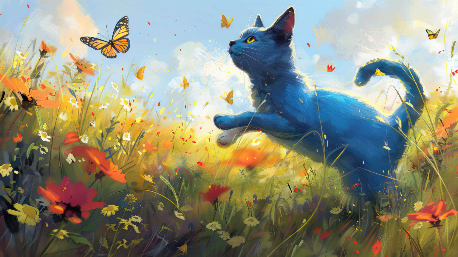 Blue Cat Wallpaper, Free, 4k
