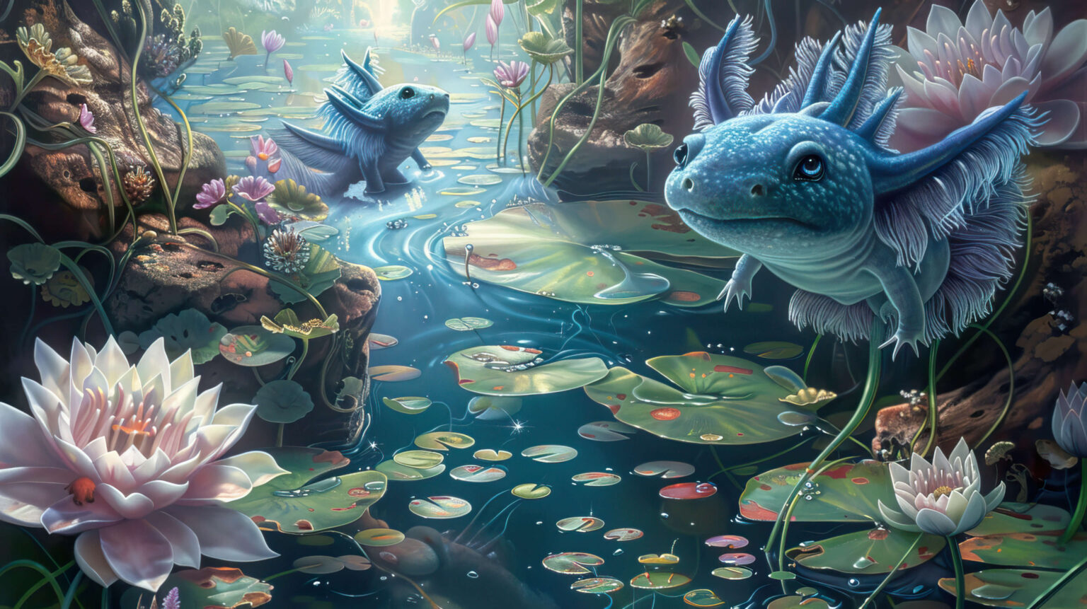 Blue Axolotl Wallpaper, Free, 4k