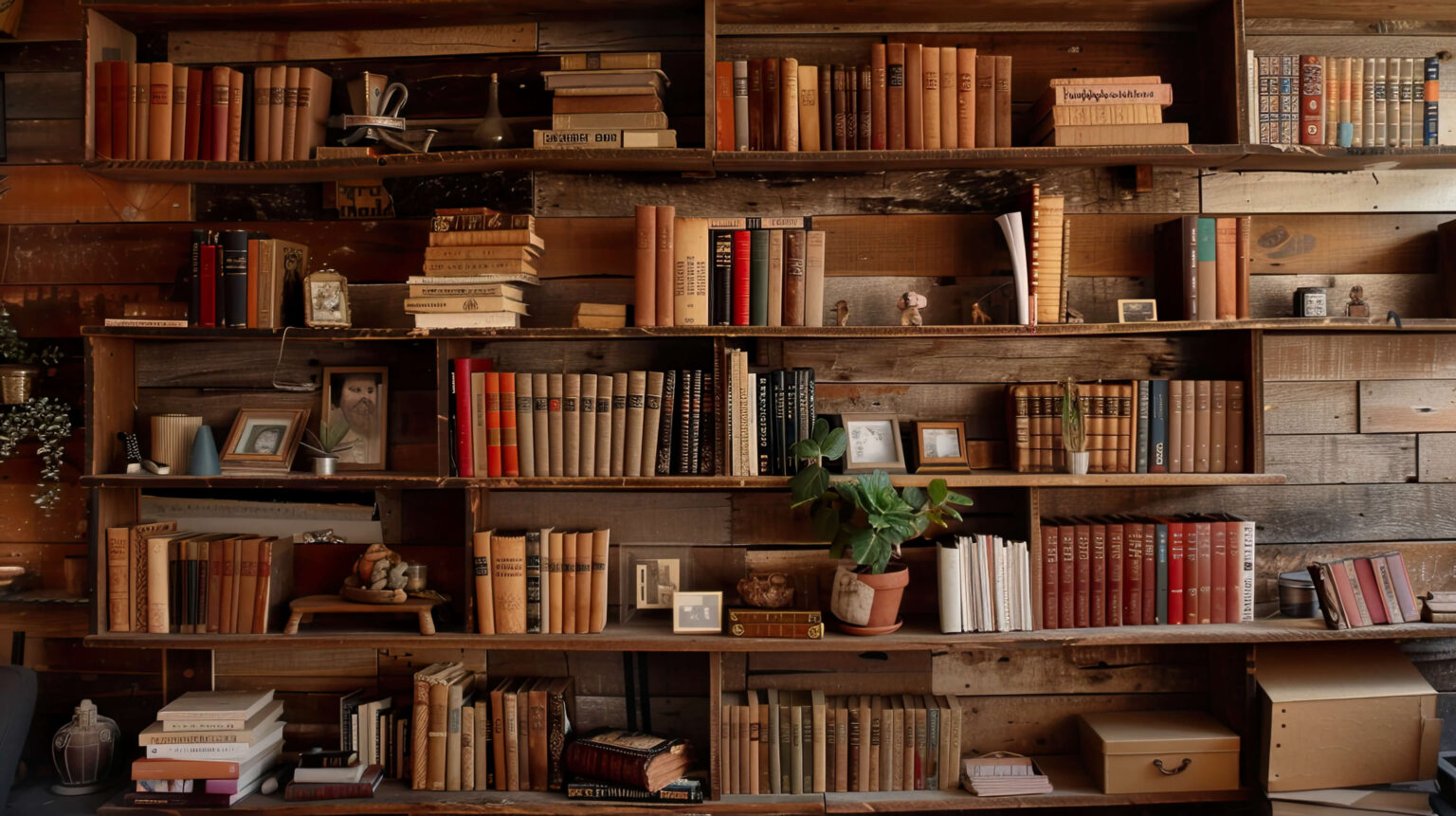Bookshelf Wallpaper, Free, 4k