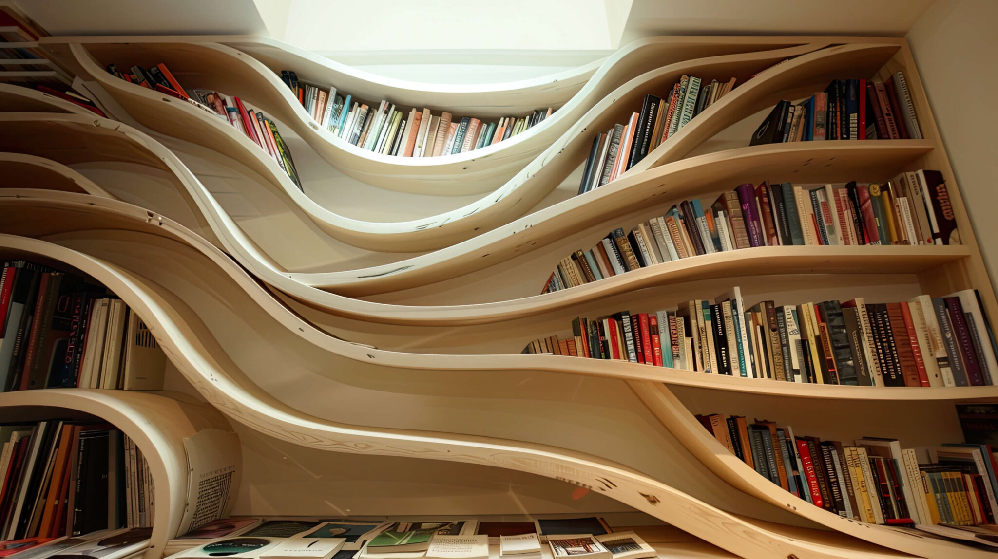 Bookshelf Wallpaper, Free, 4k