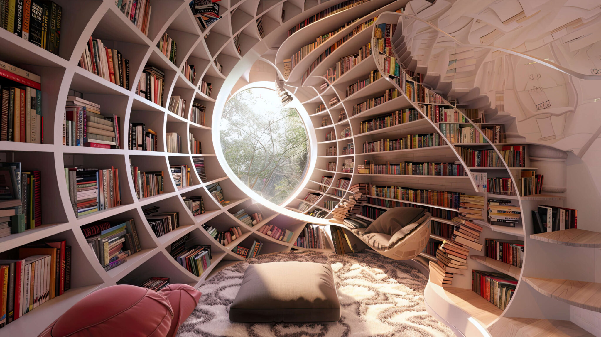 Bookshelf Wallpaper, Free, 4k